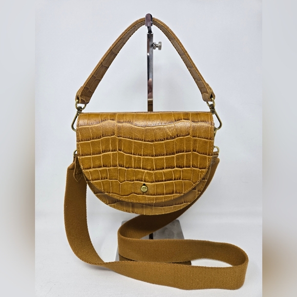 Madewell | Bags | Madewell Small Richmond Croc Embossed Saddle Bag ...